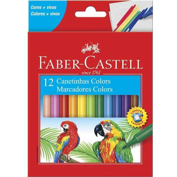 Caneta Hidrográfica Faber Castell PCT C/12 Cores - Gimba