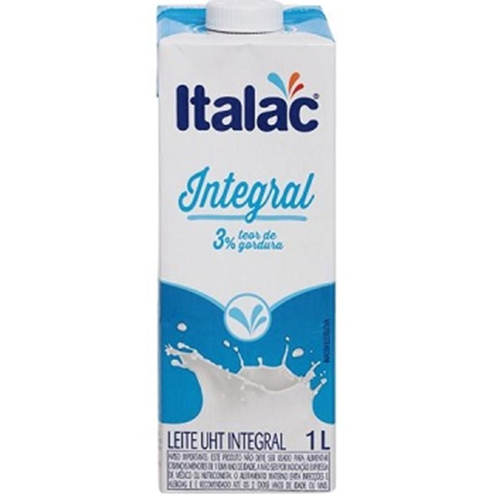 Leite UHT Integral Longa Vida 1L Italac - Gimba