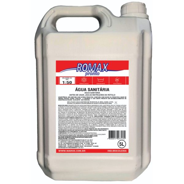 Água Sanitária 5L Romax - Gimba