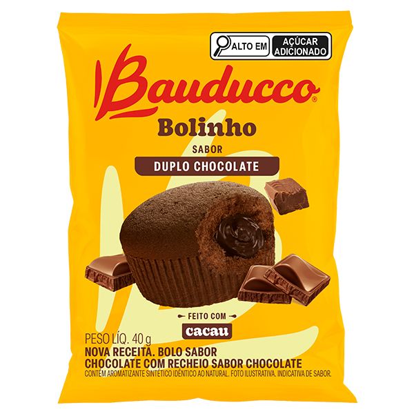Bolinho Bauducco Duplo Chocolate 40g 1 UN - Gimba