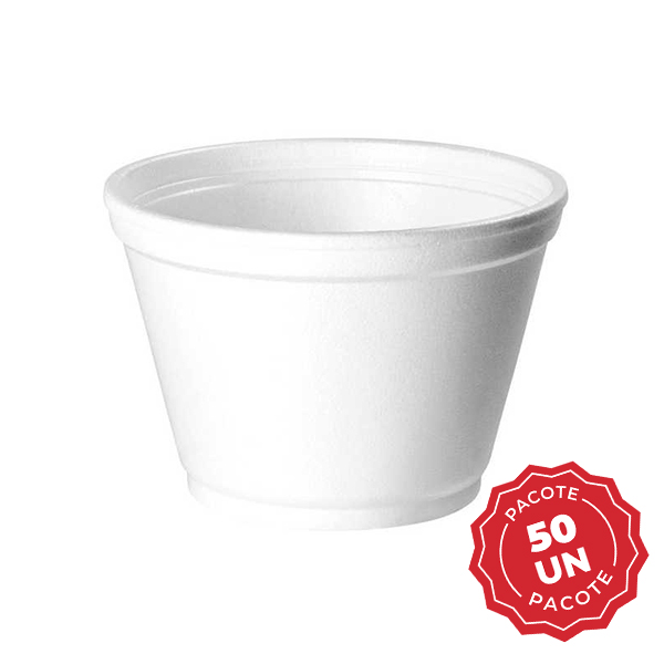 Pote Isopor Copobras EPS Térmico Branco 180ml PCT C/50 UN - Gimba