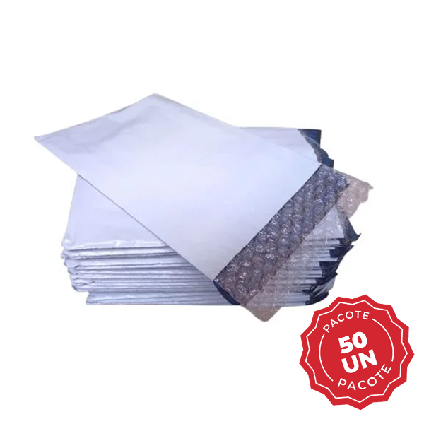 Envelope Segurança Branco com Bolha 30x40+3 50 UN Bergamo - Gimba