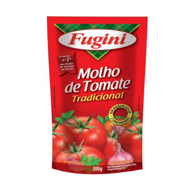 Molho de Tomate Tradicional Fugini Sache 300g 1 UN - Gimba
